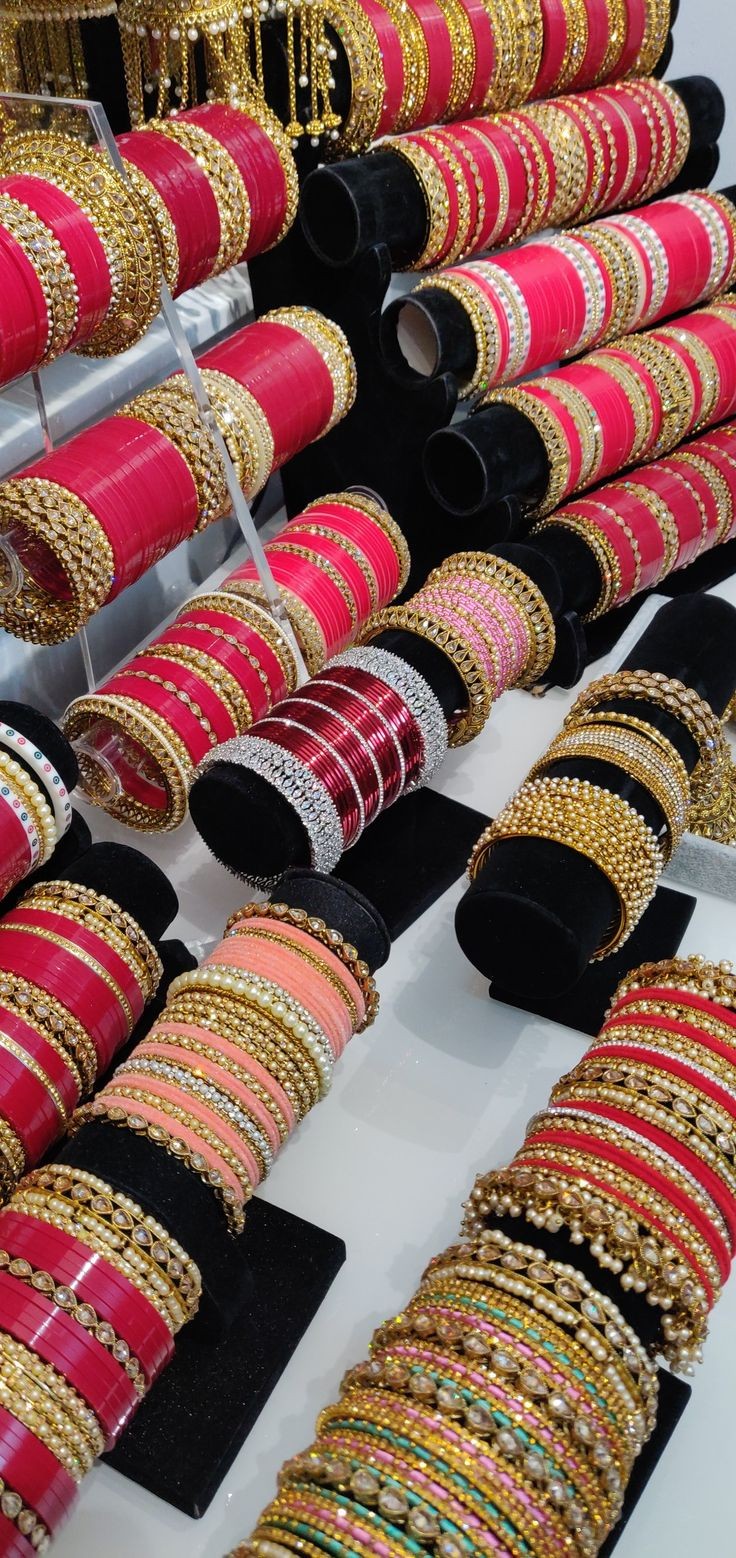Indian bangles come in a variety of styles.