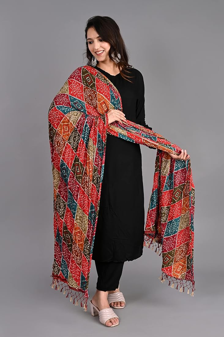 Embrace Elegance with a Traditional Rajasthani Silk Bandhej Dupatta ...