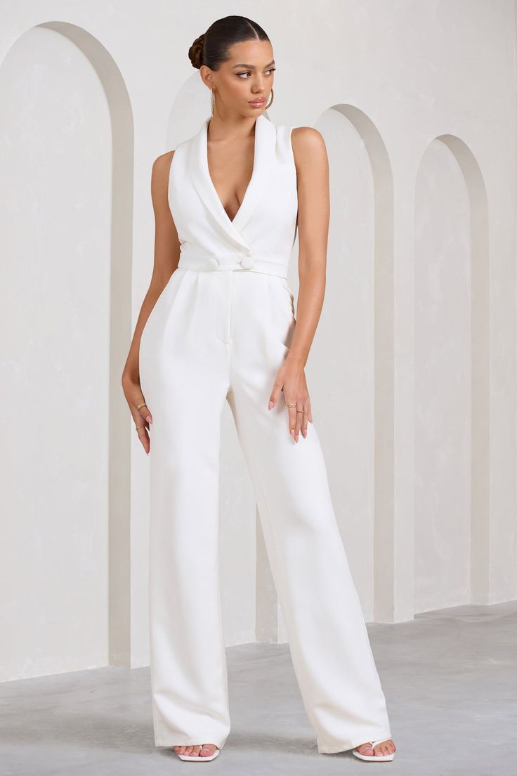 White Tailored Jumpsuit: A Modern Statement of Elegance | Fashonation