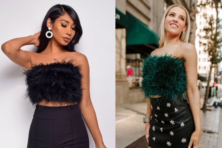 21 Exquisite Feather Crop Tops for a Chic Look