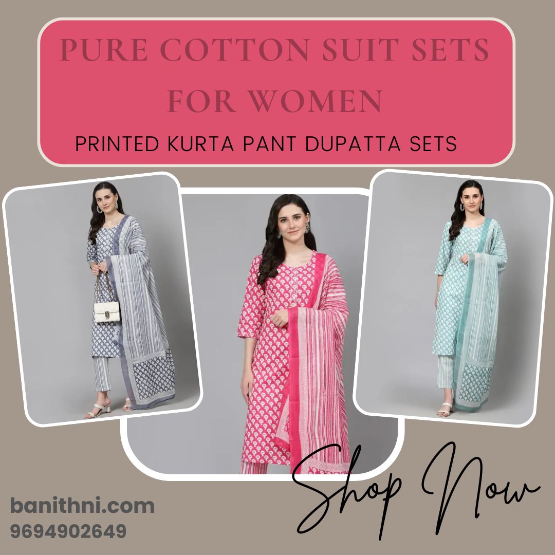 Stay Cool and Stylish with Bani Thani’s Pure Cotton Suit Sets for Women ...